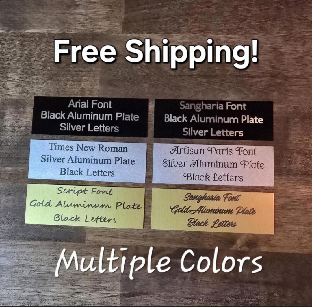 Custom Laser Engraved | Personalized | 1"x3" | Gold | Silver | Black ...