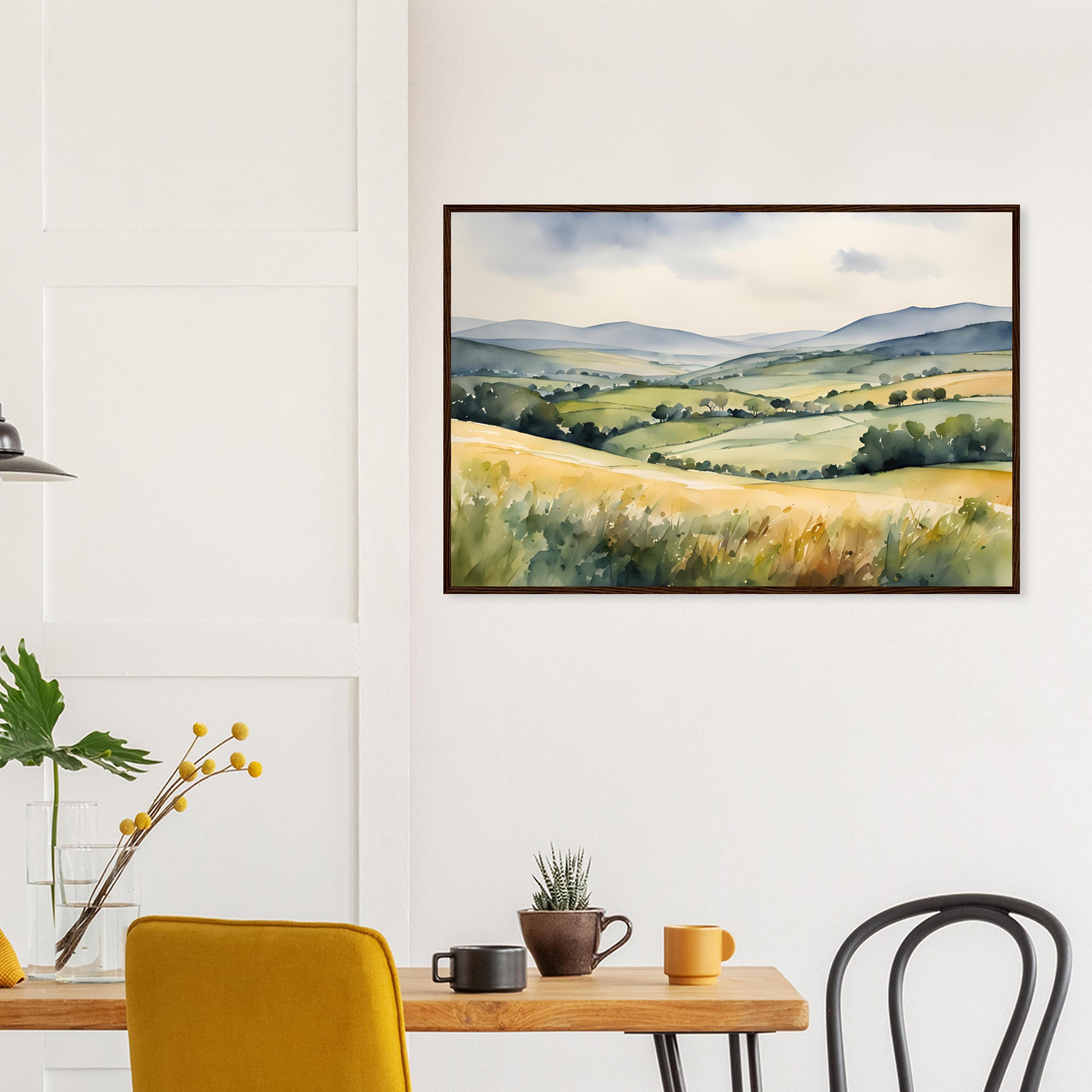 Watercolor Painting of a Countryside Landscape | British Countryside ...