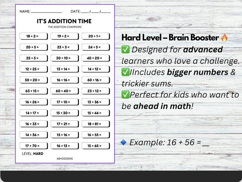10 Printable Addition Worksheets fun Math for Kindergarten,1st 2nd ...