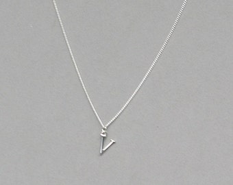 Letter v necklace | Etsy