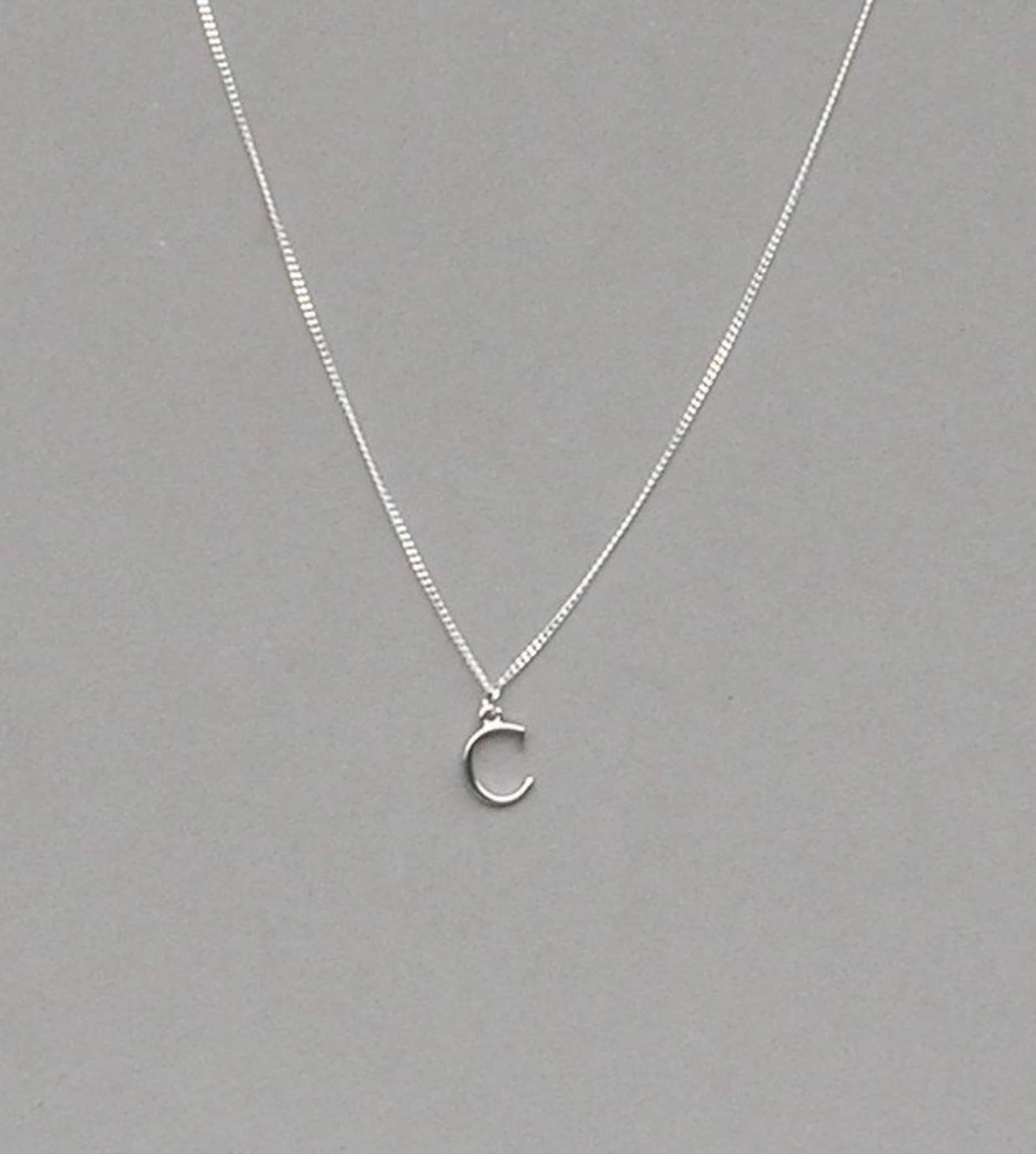 Silver Plated Initial C Necklace 113- Separate Listing for Birthstone ...