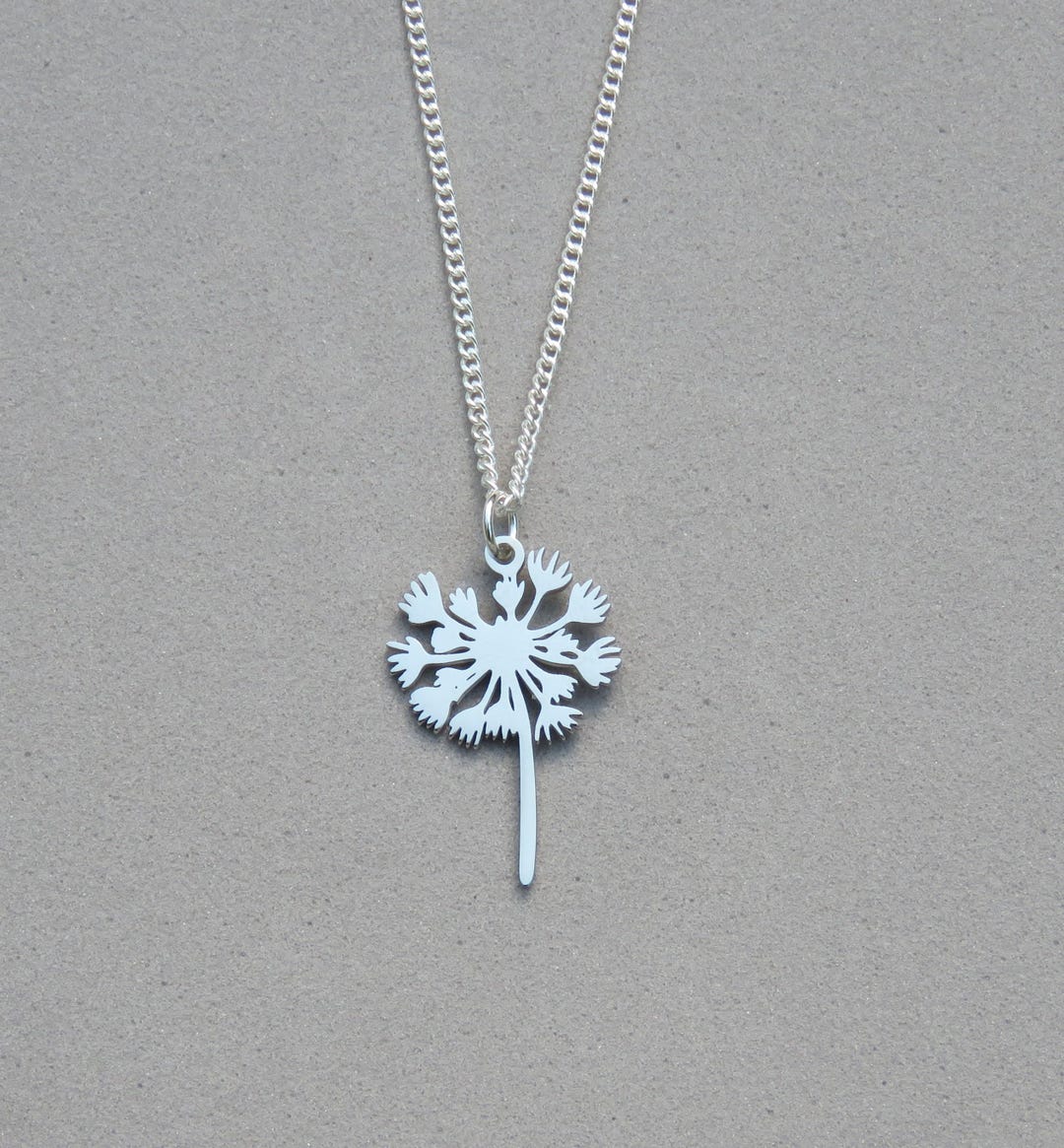 Dandelion Wish Necklace: Stainless Steel Pendant, Silver Chain or ...