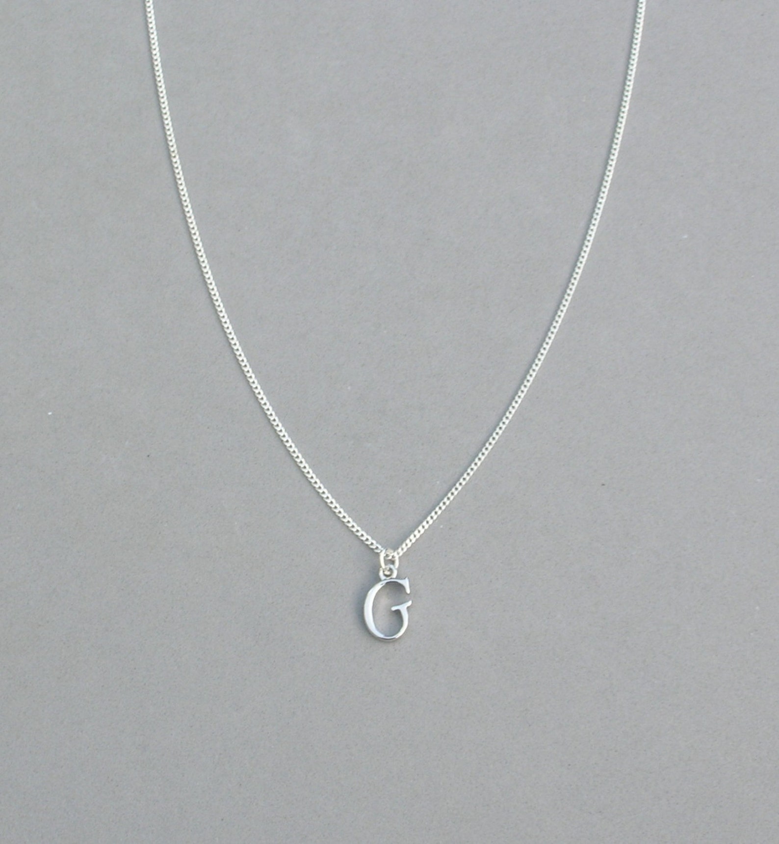 Silver Plated Initial G Necklace 113 Separate Listing for | Etsy