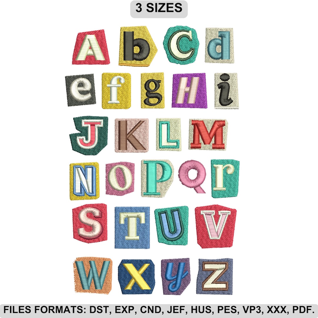 Alphabet Embroidery Design A-Z, Applique Letters, Custom Name Monogram ...