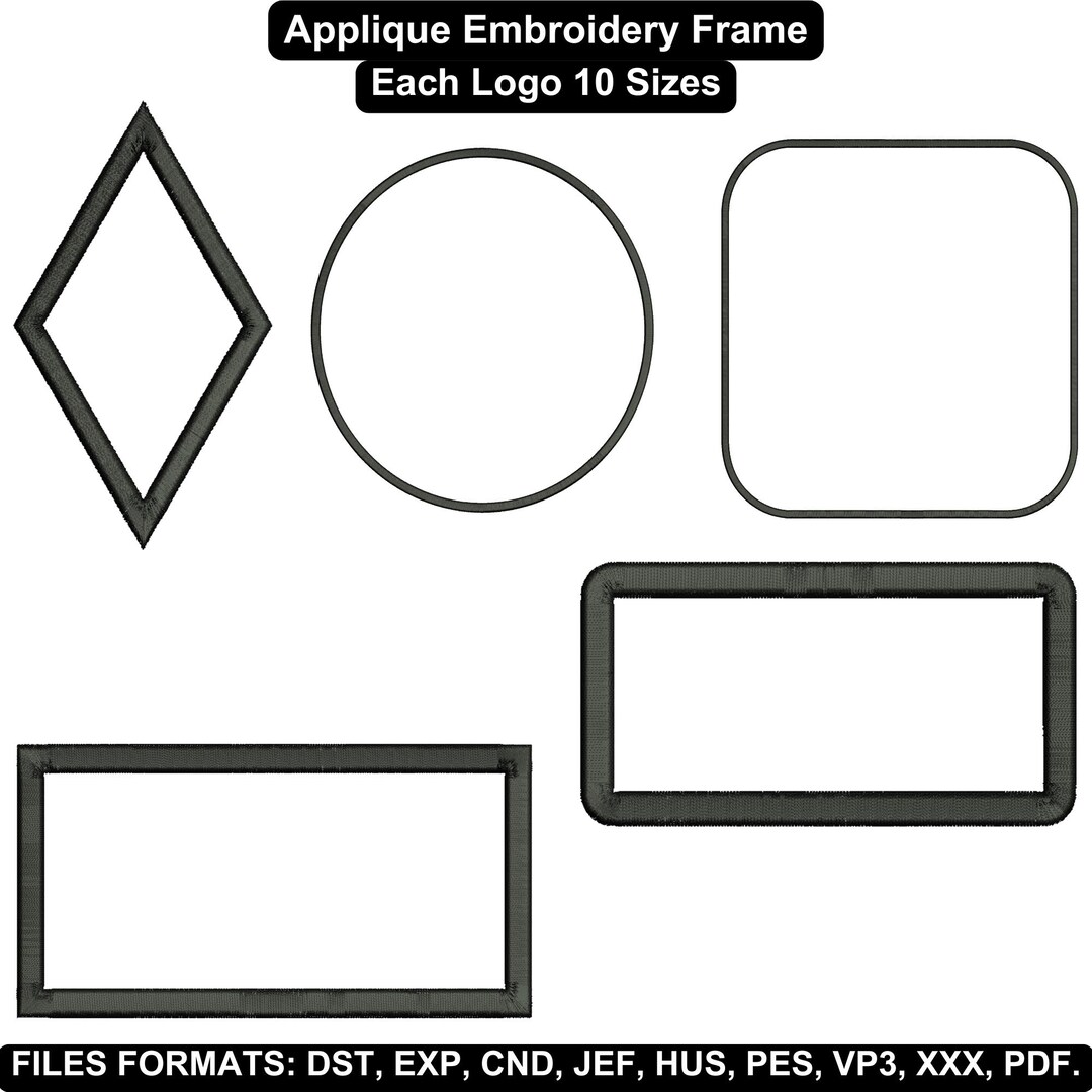 Shapes of Applique Embroidery Designs, Diamond, Circle, Square ...