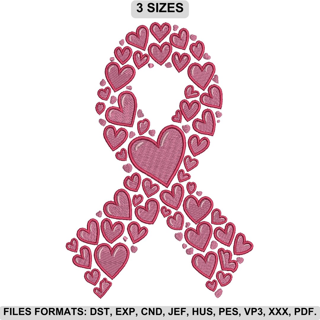 Breast Cancer Ribbon Embroidery Design, Awareness Ribbon Machine ...