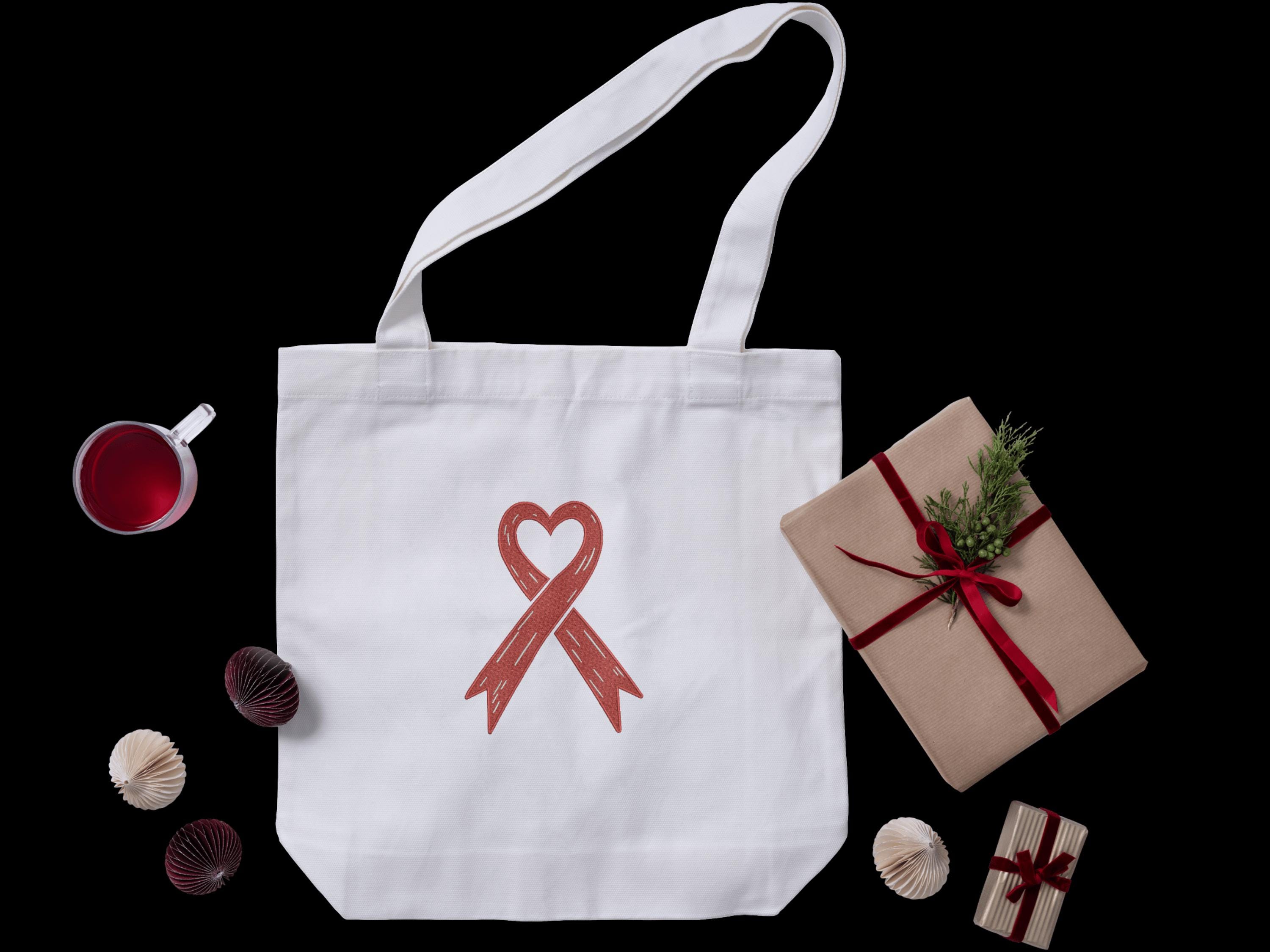 Breast Cancer Awareness Heart Ribbon Machine Embroidery Design, 3 Sizes ...
