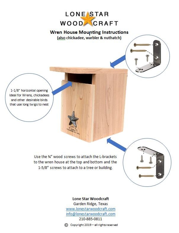 Wren House Nesting Box /carolina Wren / Chickadee /nuthatch - Etsy UK