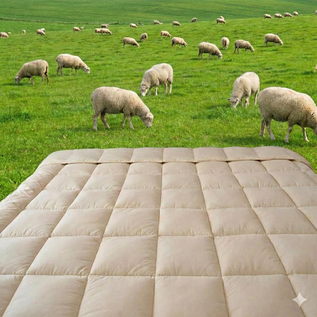 Premium Merino Wool Mattress Pad - Natural Lamb Wool Protector - Custom ...