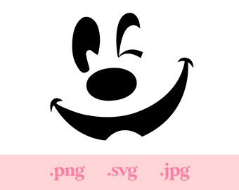 Winking Pumpkin Face Svg - Etsy