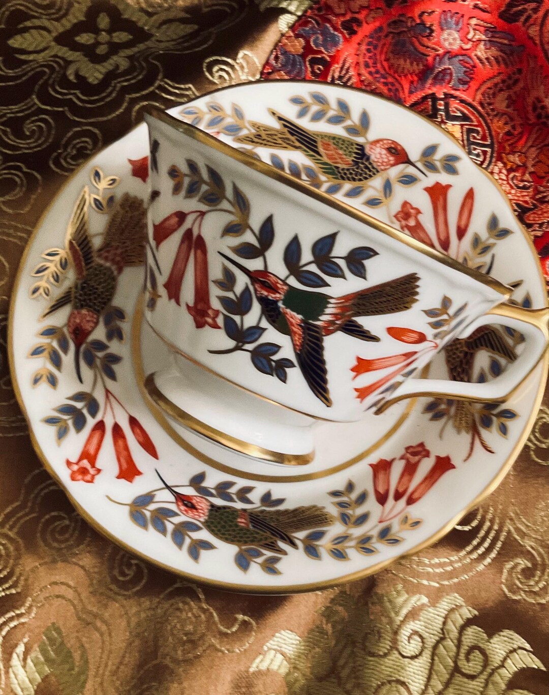 Rare Royal Crown Derby Cup and Saucer Imari Birds A.1296 - XLVI - 1983 ...