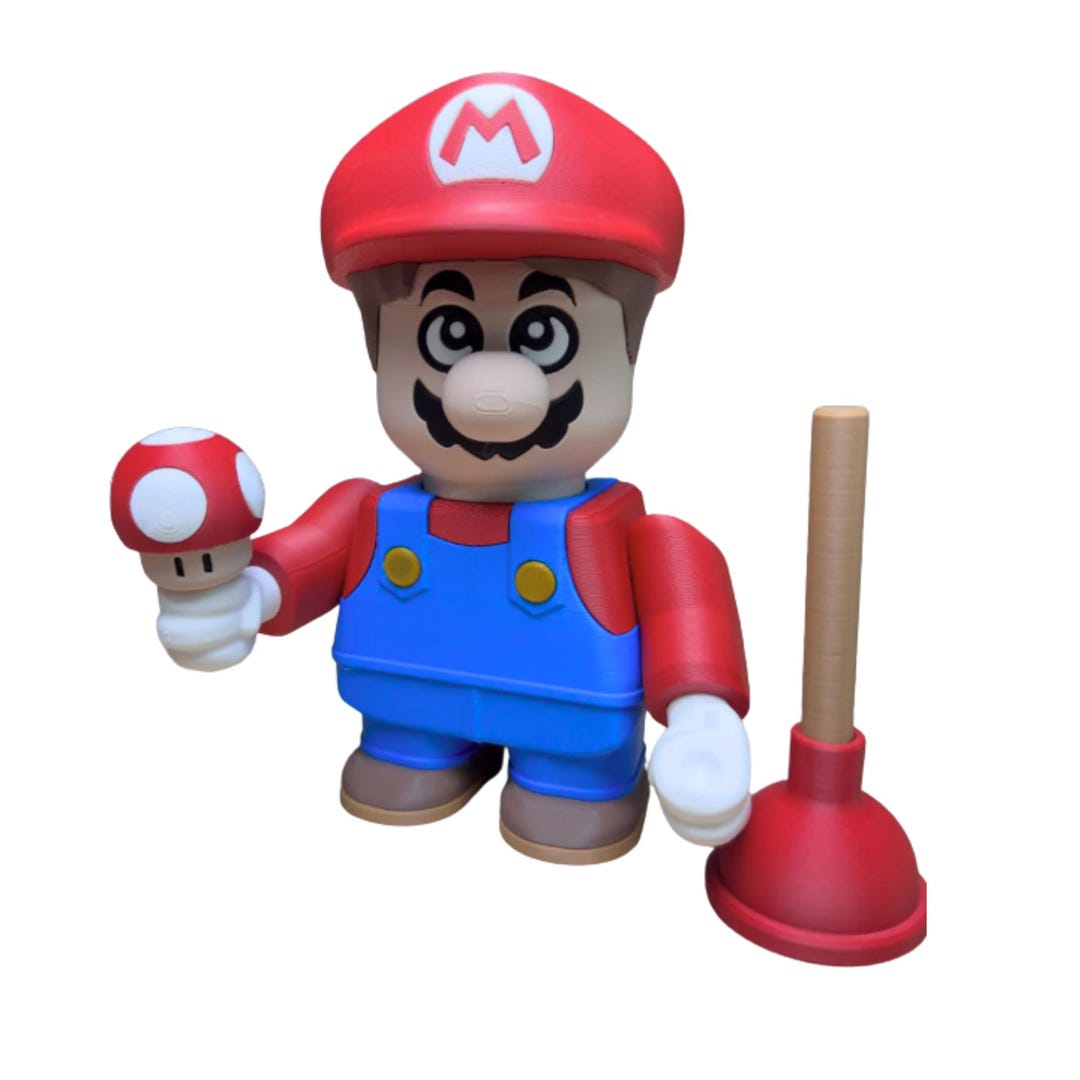 DIY 3D Printed Plumber Figure Kit – Cartoon Display Toy – 40+ Parts ...