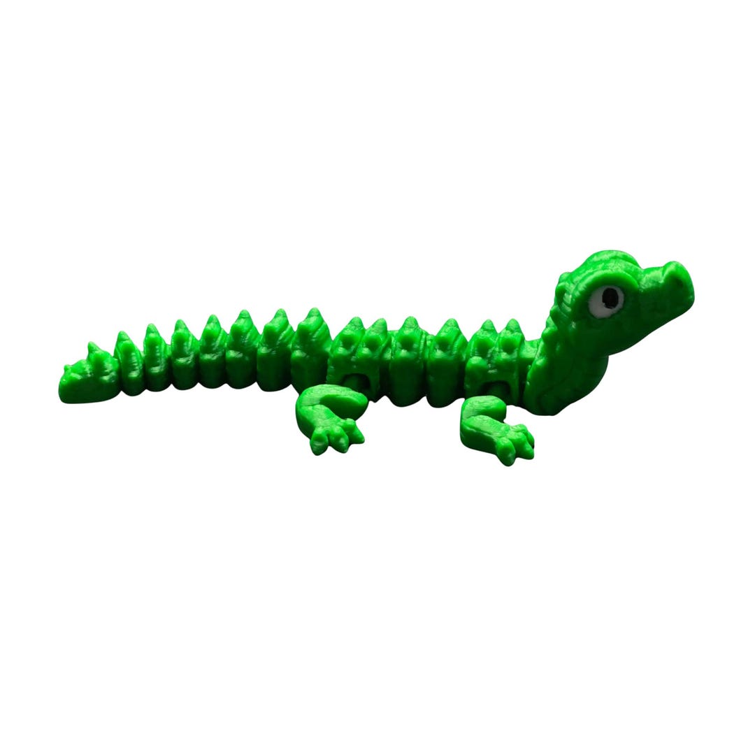 Buildink Articulated Alligator Fidget Toy - Cute Green Flexi Crocodile ...