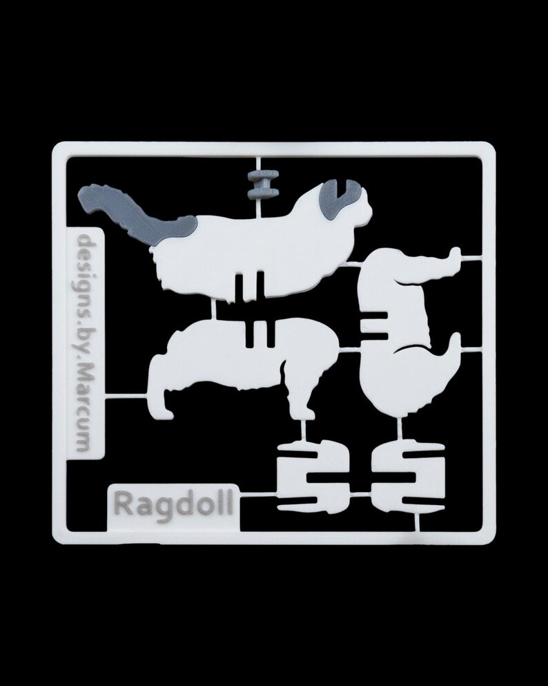 Ragdoll Cat 3D Kit Card - DIY Assembly Model - 3D Printed Collectible ...