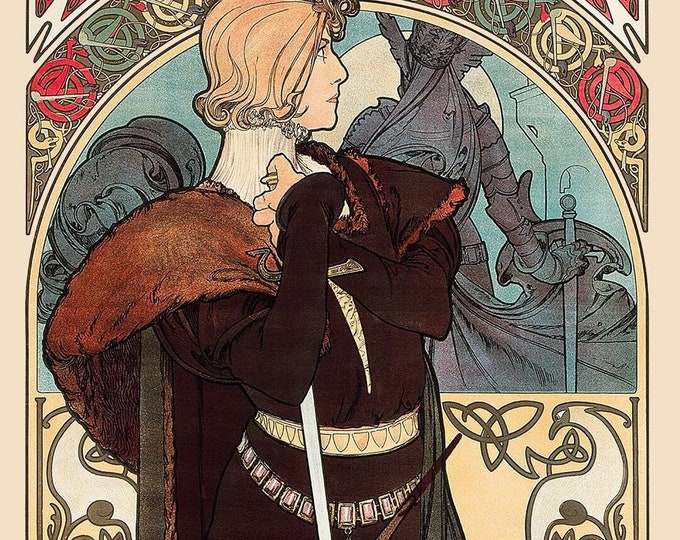 Alphonse Mucha, Sarah Bernhardt, Hamlet, Vintage Theatre Poster ...