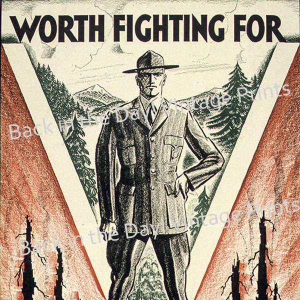 Retro Ranger National Park Poster - Etsy