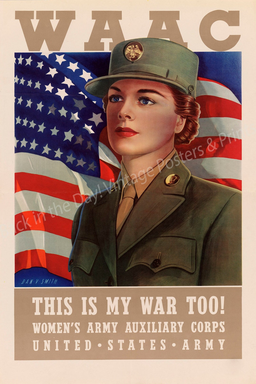 WWII, Military, Women in Uniform, WAAC, Reproduction Vintage Recruiting ...