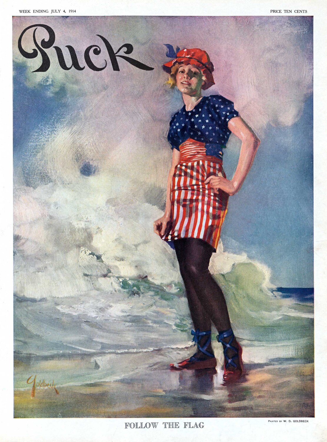 WWI July 4th Vintage Puck Magazine Cover repro Follow | Etsy