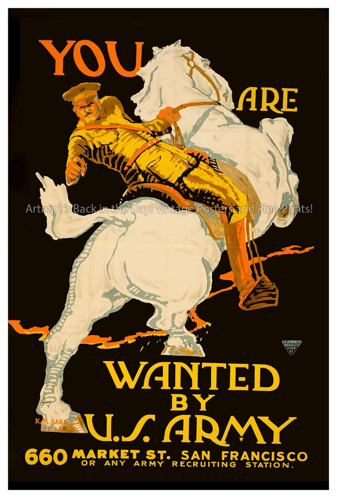 WWI, Gen. Pershing, Army, San Francisco, Vintage Reproduction ...