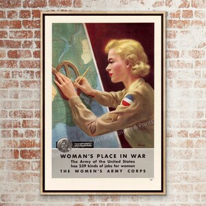 WWII, Military Poster, Maps, Drafting, U.S. Army, Women in Uniform ...
