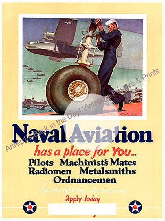 Day Vintage Navy Poster
