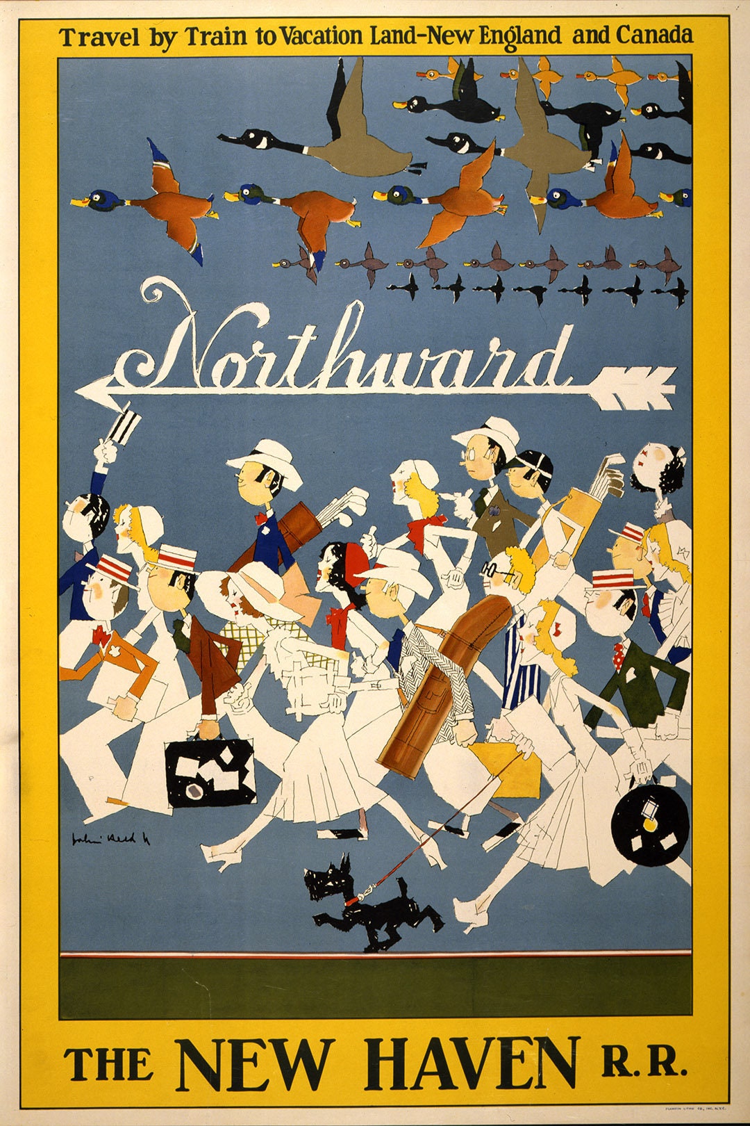 Wall Art, Rail Roads, Vintage Reproduction Poster "northward Travel by ...