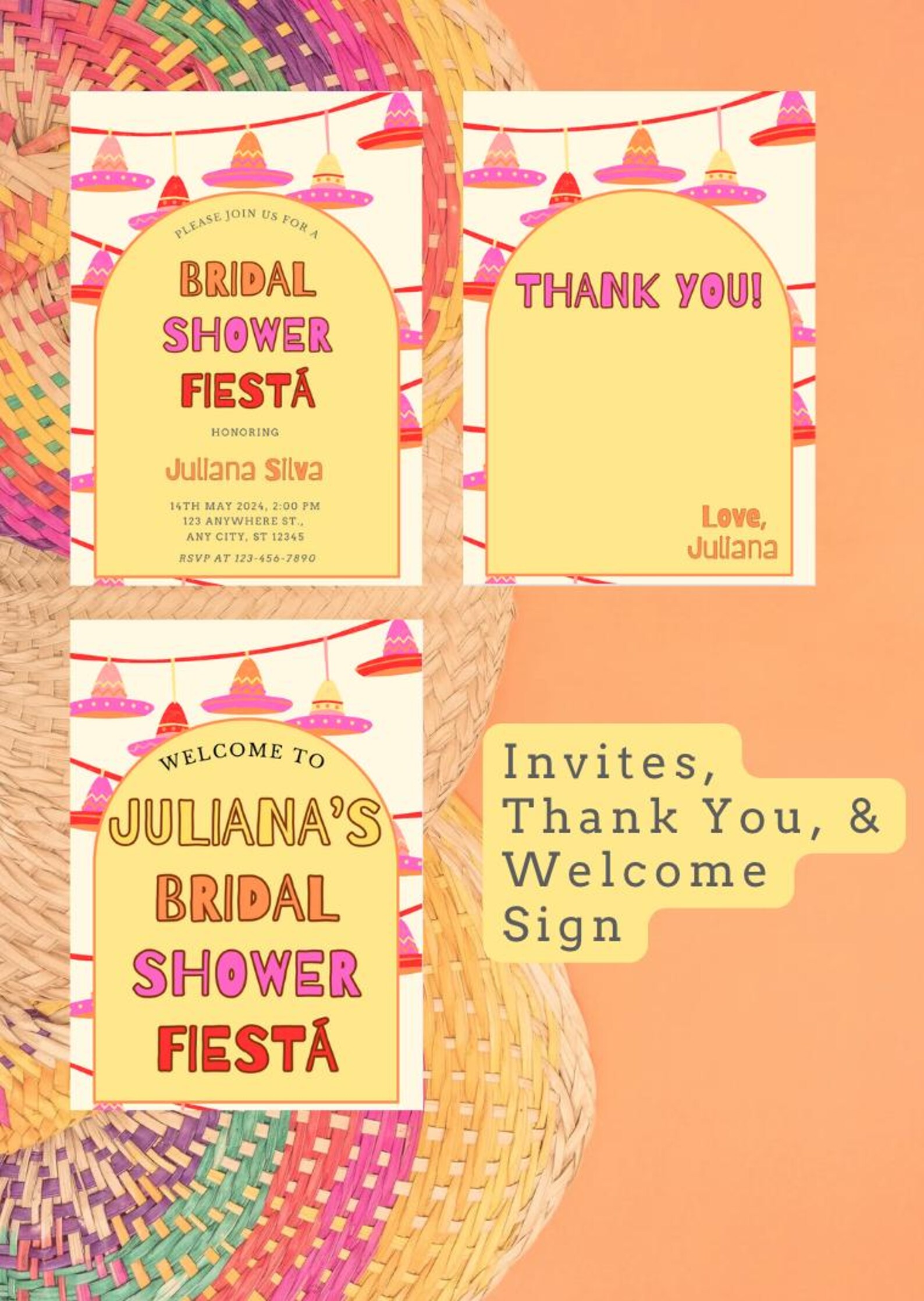 Cute and Fun Fiesta Bridal Shower Bundle With Games, Invites, and Signs ...
