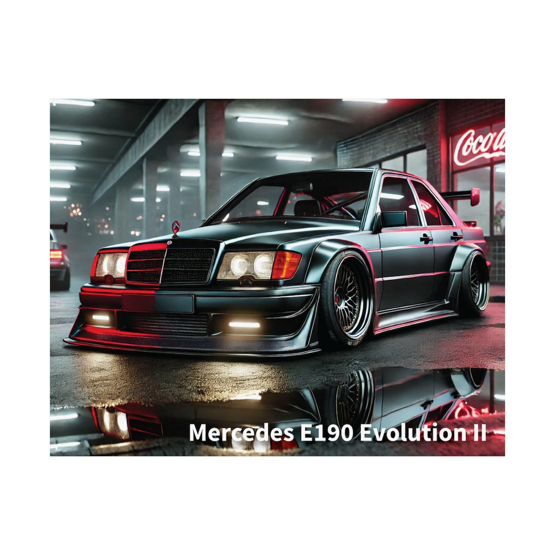 Poster, Modified Mercedes-benz 190E Evolution II in Cinematic Widescreen, Car Enthusiasts Gift ...
