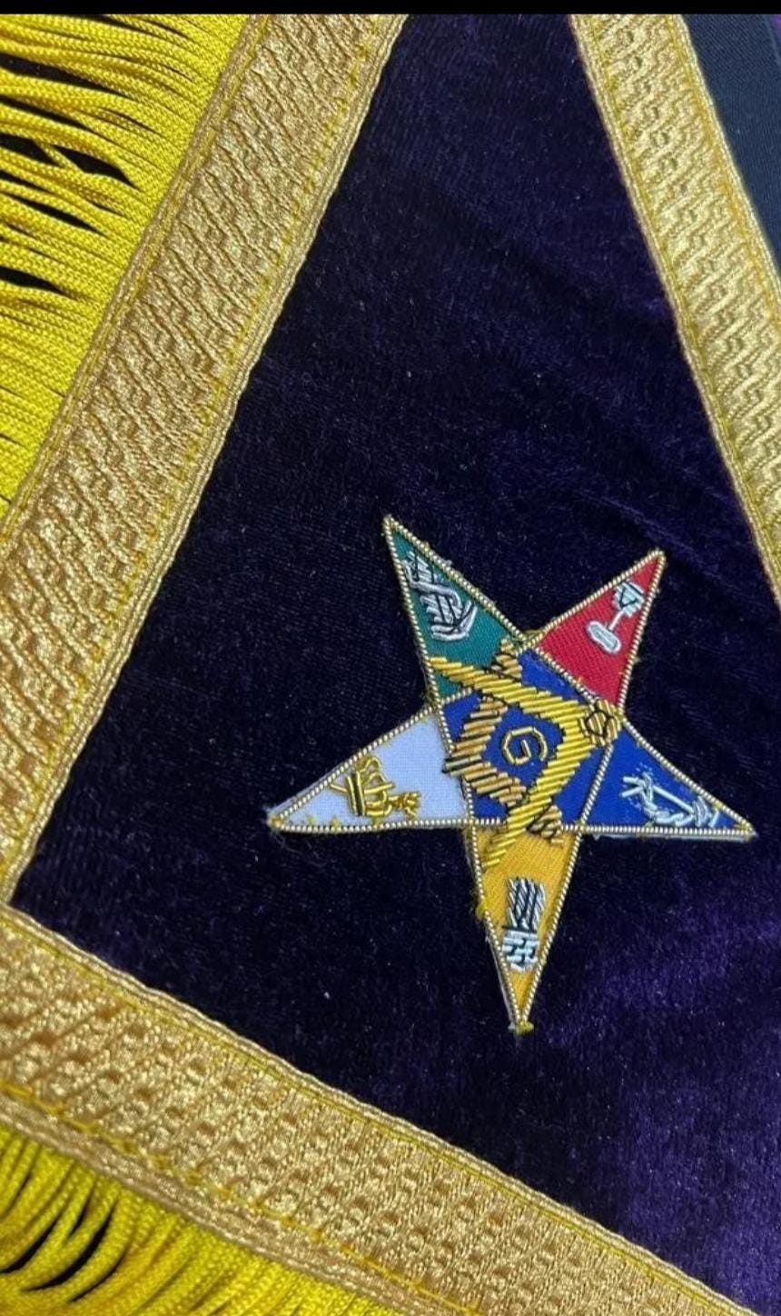 OES Worthy Patron / Matron MASONIC APRON and Chain Collar in Dark ...