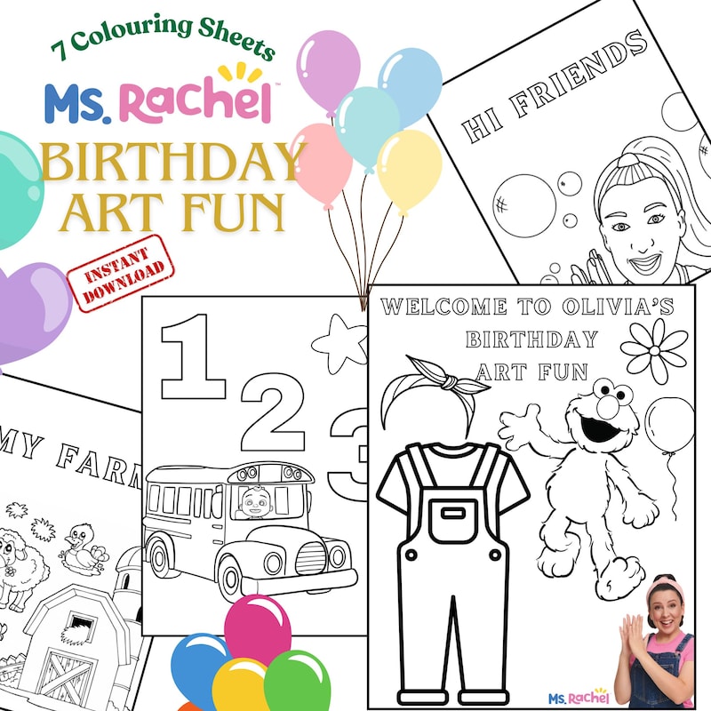 Ms Rachel Coloring Pages - Etsy