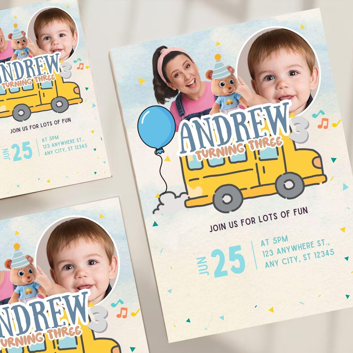 Editable Ms Rachel First Boy Birthday Invitation With Photo: Editable ...