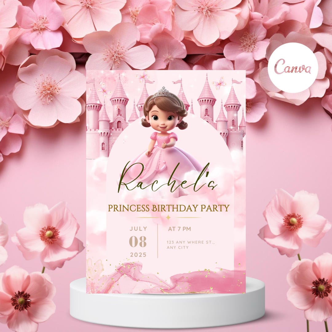 Princess Birthday Invitation Princess Party Invite Crown Royal Ball 1st ...