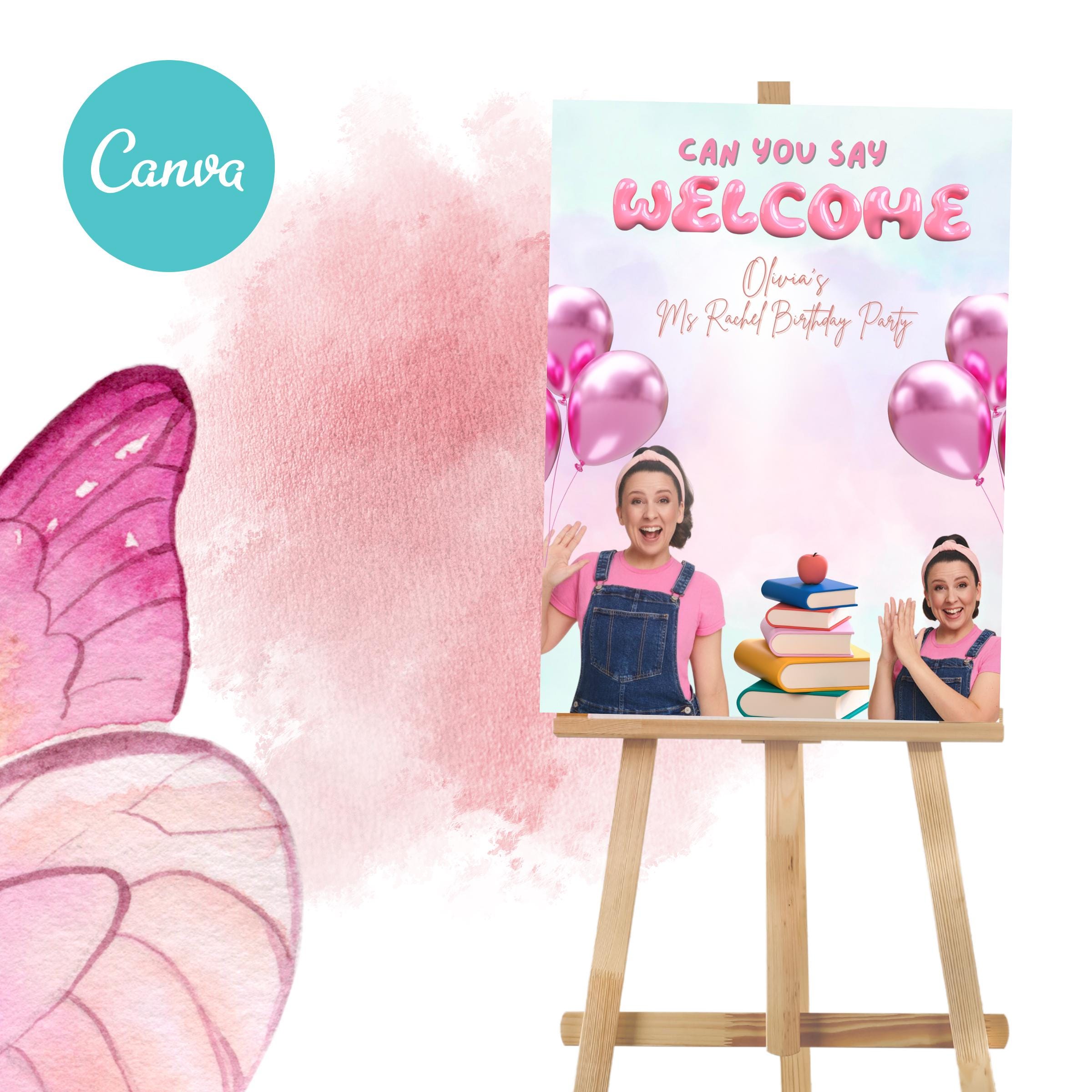 Editable Ms Rachel Birthday Welcome Sign: Party Decorations (digital ...