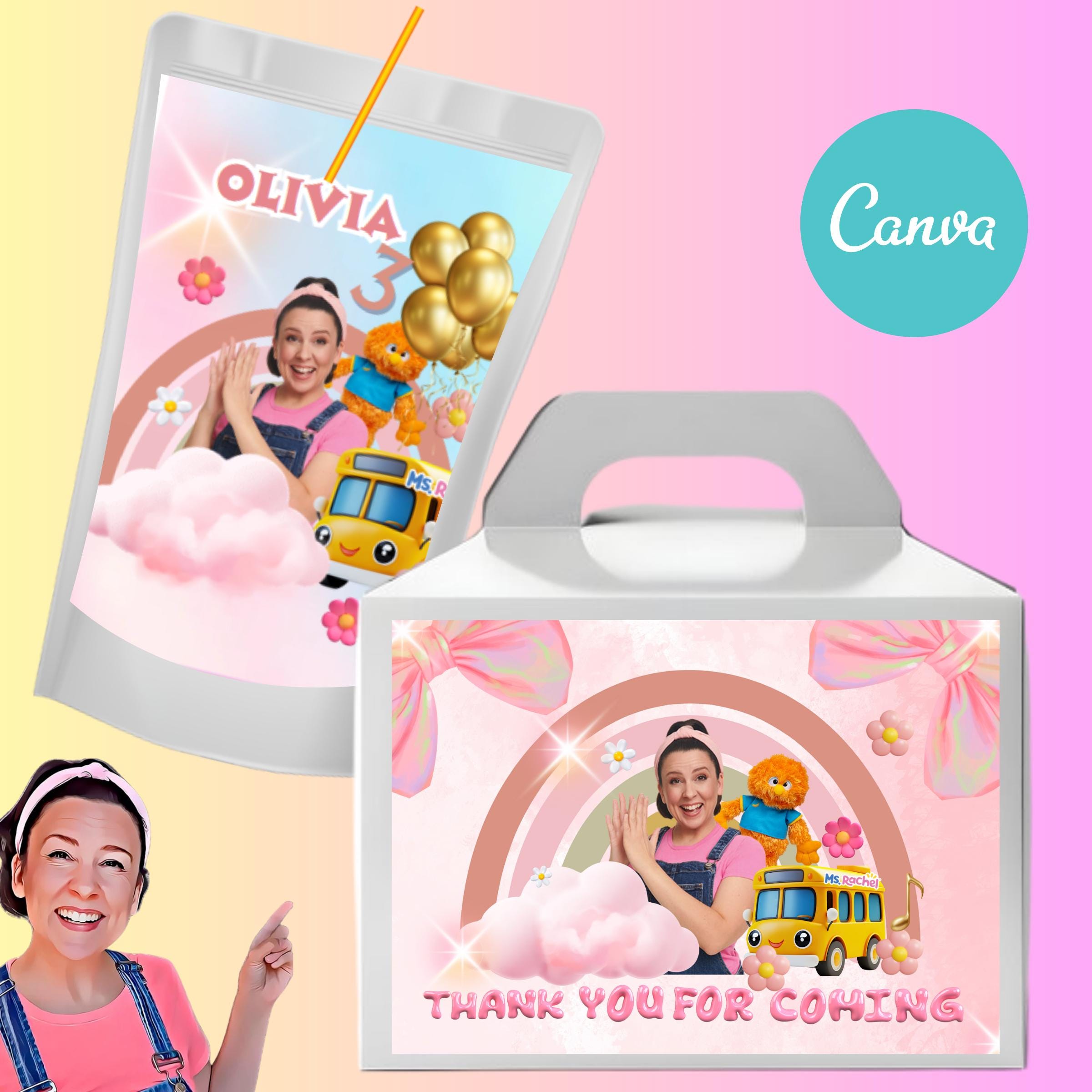 Editable Ms Rachel Party Favor Printables: Chip Bags, Labels (digital ...