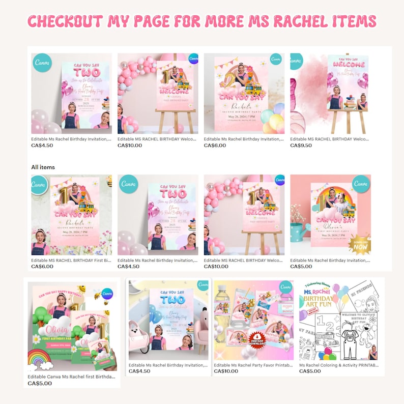 Ms. Rachel Birthday Milestone Poster, Editable First Birthday Sign ...