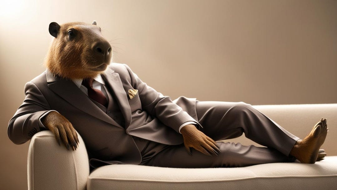 Capybara in a Suit ,chill Guy - Etsy