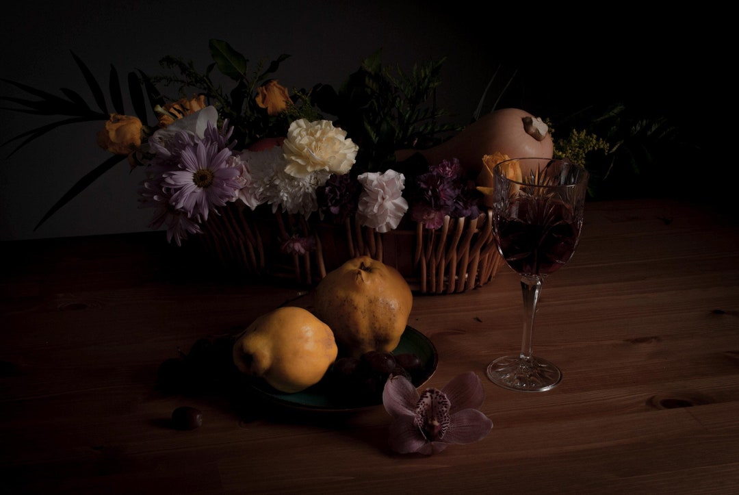 Chiaroscuro Still Life Print Caravaggio Style Wall Art Baroque Fruits ...