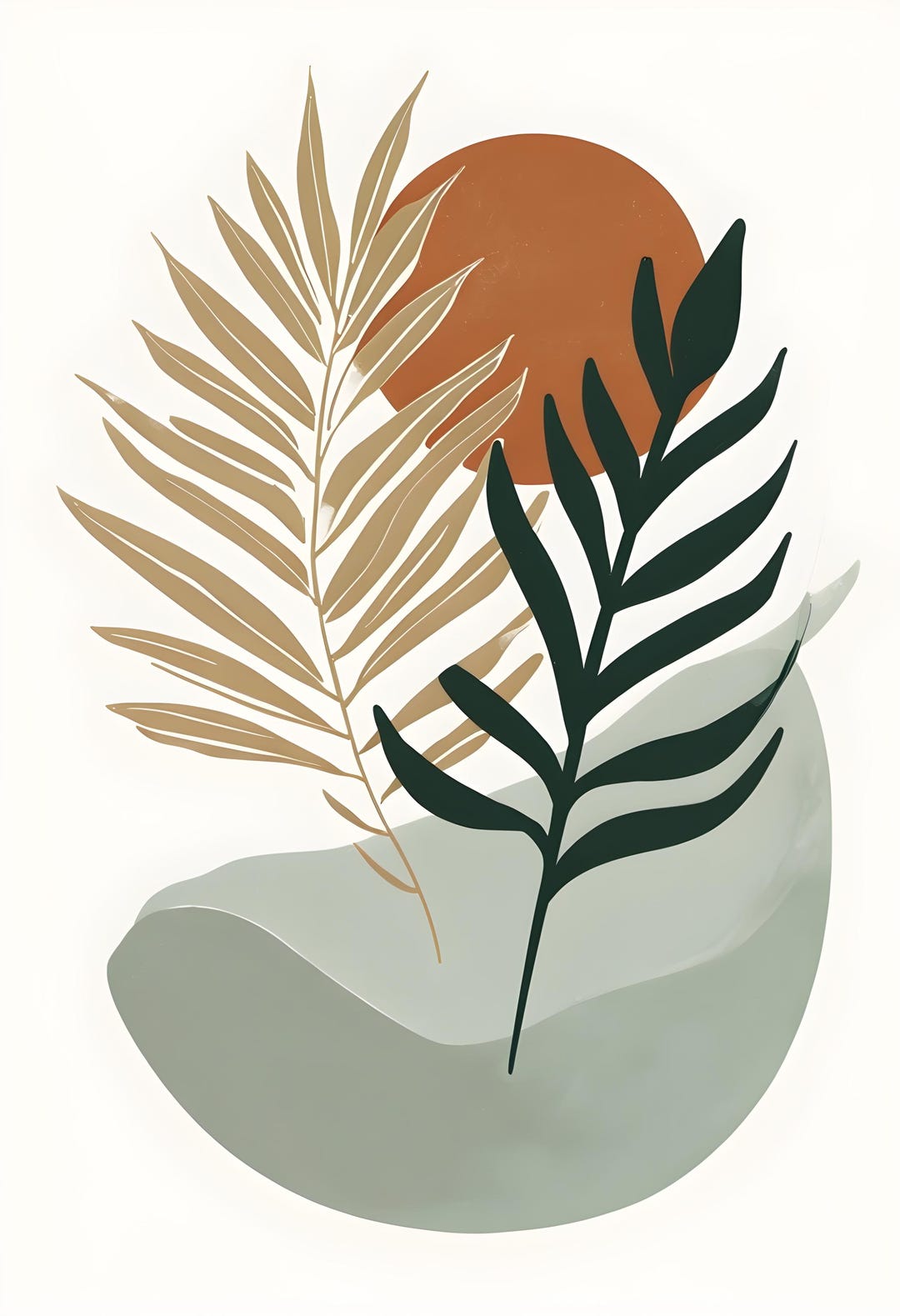 Boho Wall Art Modern Bohemian Print Abstract Boho Art Minimalist Boho ...