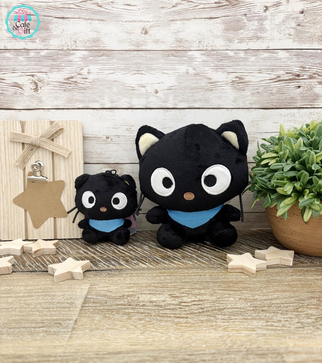 CHOCOCAT Bag Charm With a Blue Scarf, Chococat Plush Bag Clip, Sanrio ...