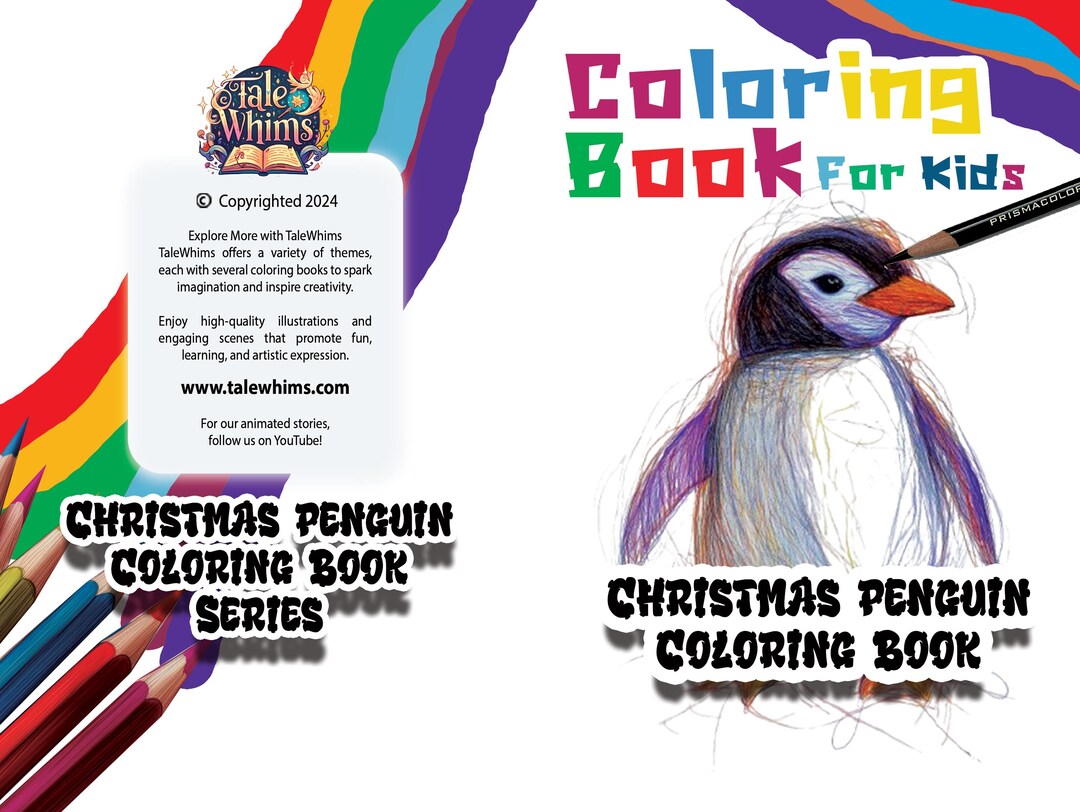 60 Pages Penguin Coloring Book for Kids Adorable Holiday Penguins for ...