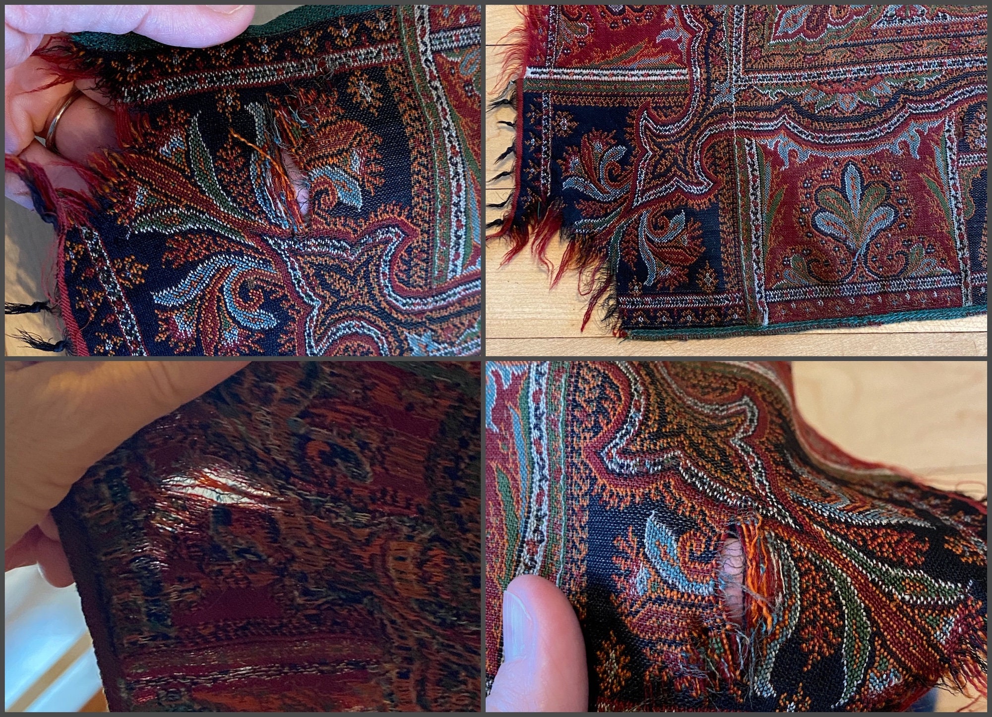 Victorian Paisley Shawl, Antique 1800s Wool Paisley Tapestry Wrap Throw ...