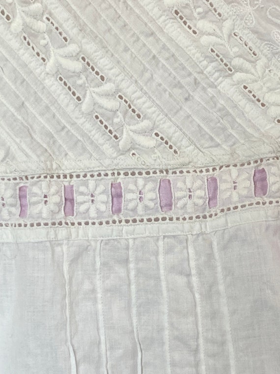 Antique 1910s Nightgown, Edwardian Whitework Embroide… - Gem