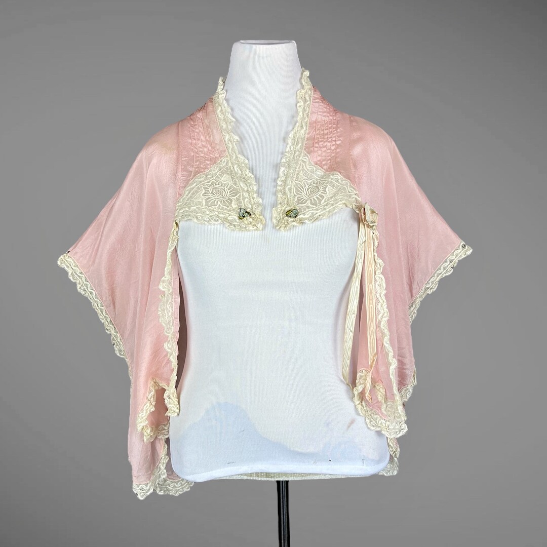Vintage 1920s Pink Silk Lace Boudoir Top, 20s Flapper Lingerie with ...