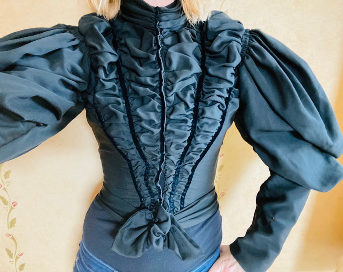 1890s Victorian Leg of Mutton Sleeve Bodice, Antique Heavily Ruched ...