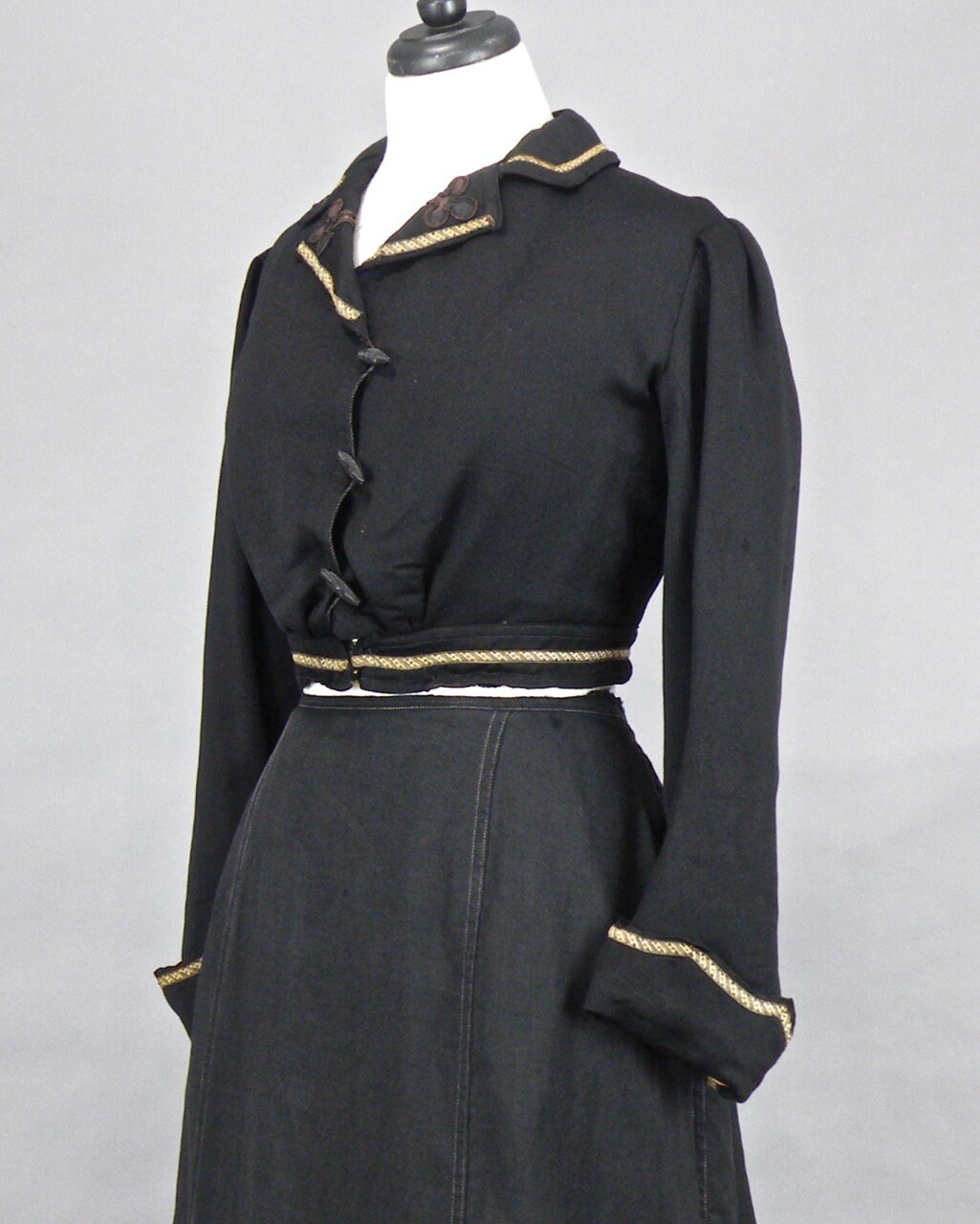 Antique Edwardian Cropped Wool Gabardine Jacket, 1900s 1910s Blazer Top ...