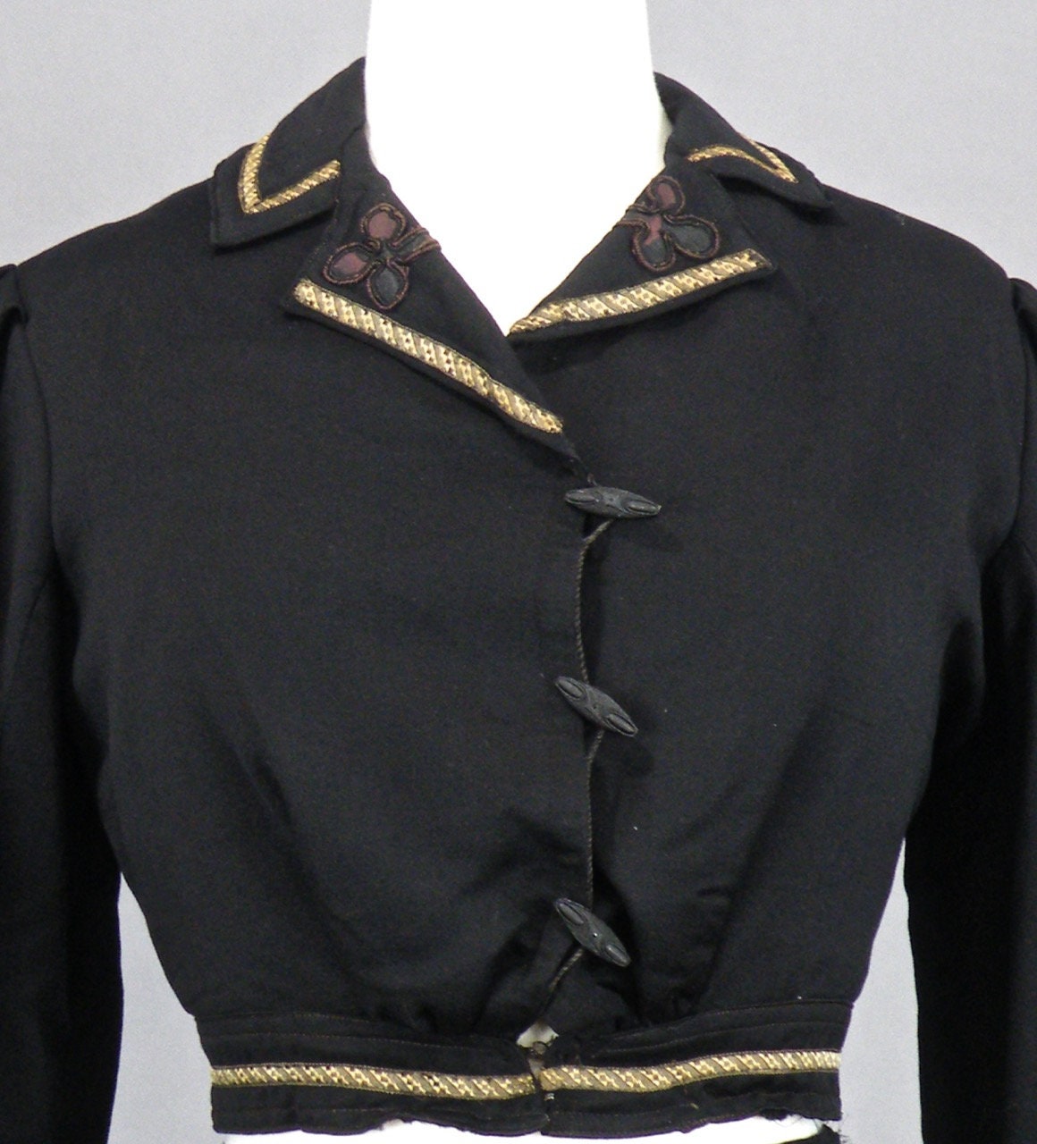Antique Edwardian Cropped Wool Gabardine Jacket, 1900s 1910s Blazer Top ...