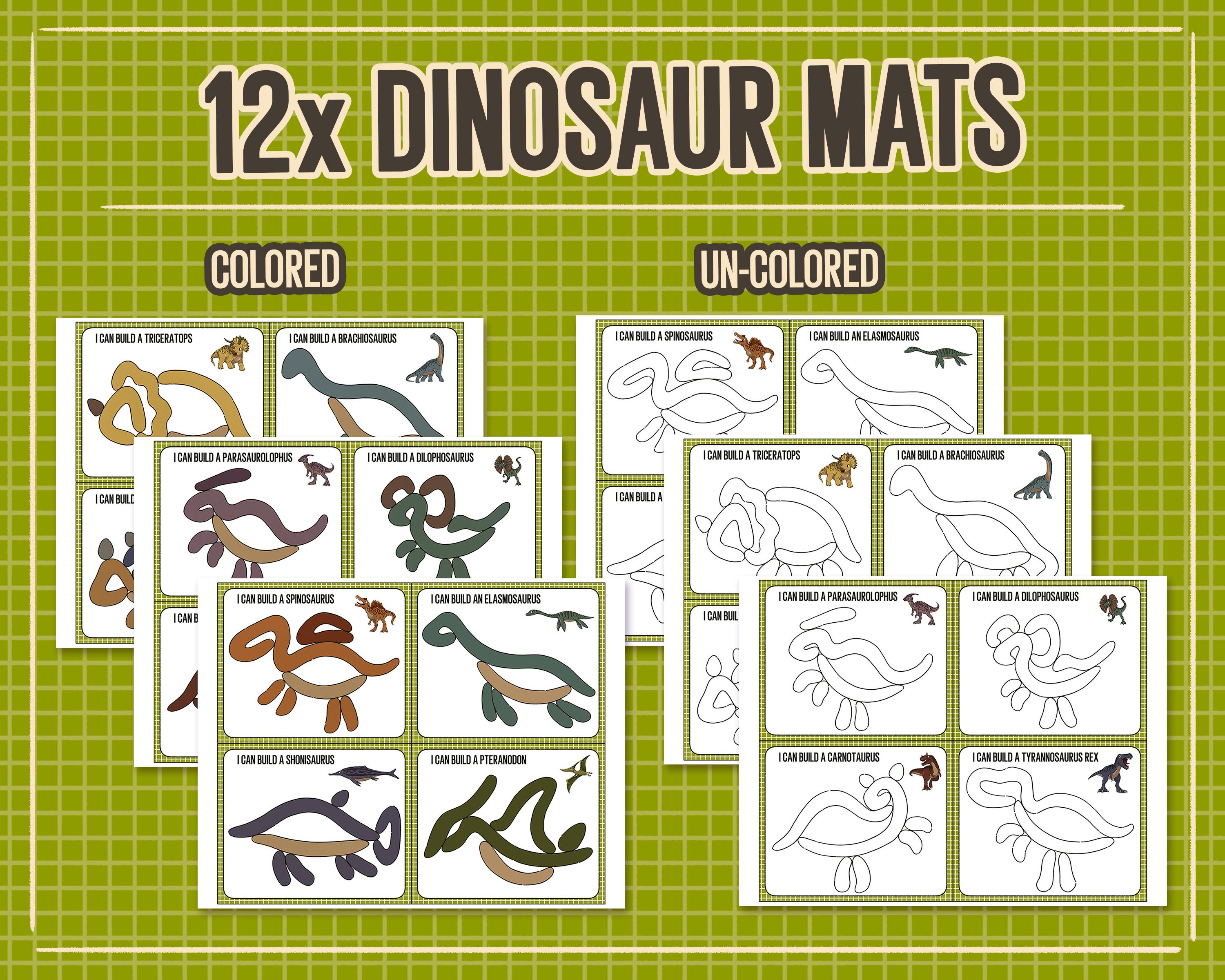 Dinosaur Play Mats | Printable Homeschool Activity Mats | Dough Clay ...
