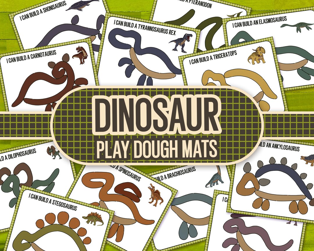 Dinosaur Play Mats | Printable Homeschool Activity Mats | Dough Clay ...