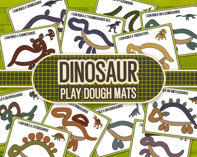 Dinosaur Play Mats | Printable Homeschool Activity Mats | Dough Clay ...