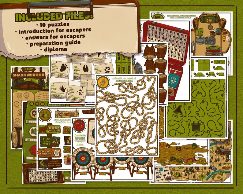 Scout Camp Escape Room for Kids | Printable Birthday Party Game ...